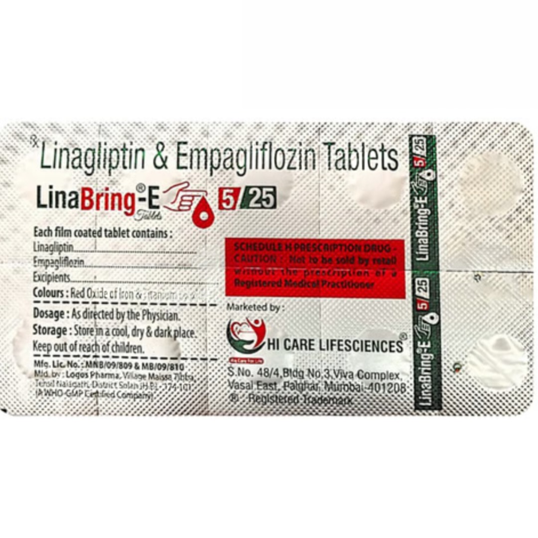 LinaBring-E 5/25 Tablet uses, benefits, side effects & price.