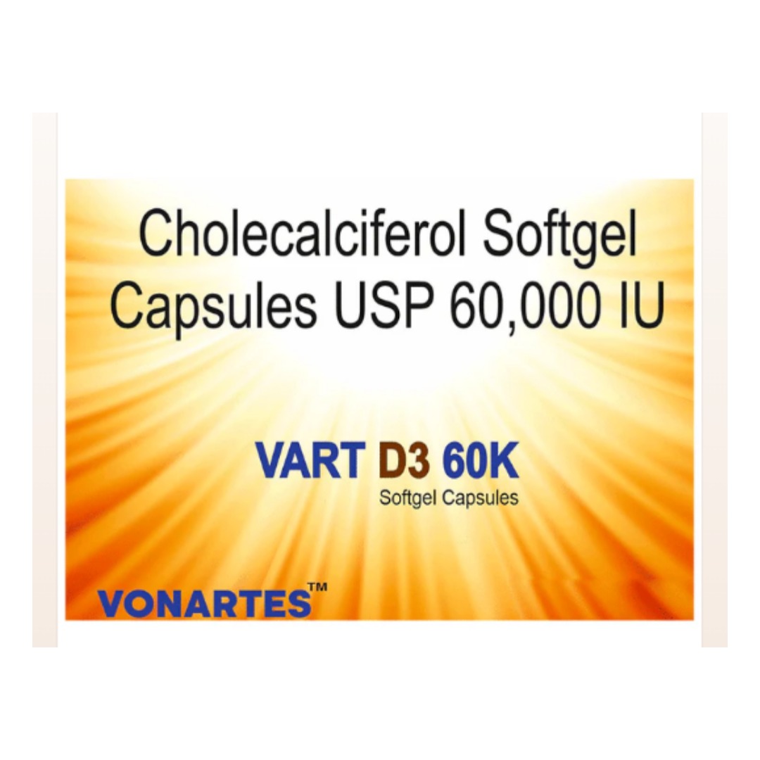 Vart D3 60k Softgel Capsule - Uses, Benefits, Side Effects & Price