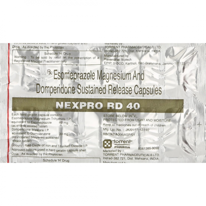 Nexpro RD 40 Capsule SR - Uses, Price, Substitute, Side Effects and ...