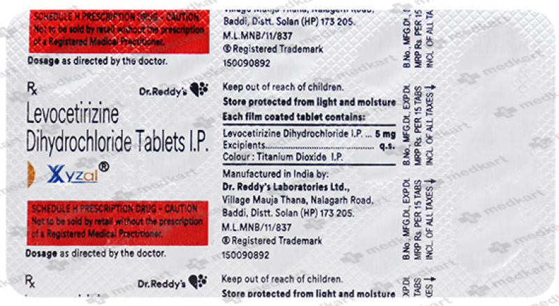 Xyzal 5mg Tablet - Uses, Price, Substitute, Side Effects and Benefits