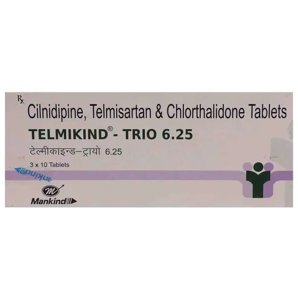 Telmikind-Trio 6.25 Tablet - Uses, Price, Side Effects, Substitute