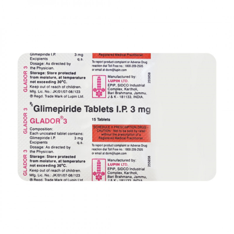 Glador 3 Tablet - Uses, Price, Substitute, Side Effects and Benefits