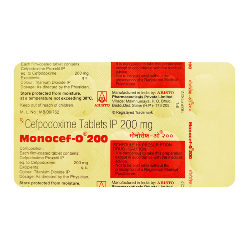 Monocef-O 200 Tablet - Uses, Price, Substitute, Side Effects and Benefits