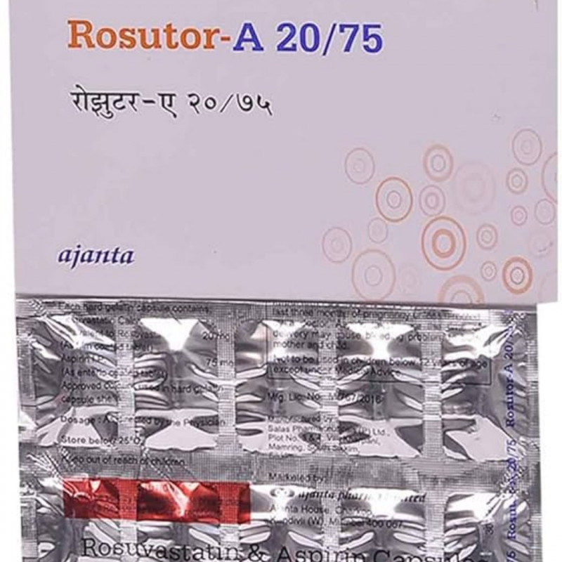 Rosutor-A 20/75 Capsule - Uses, Price, Substitute, Side Effects and ...