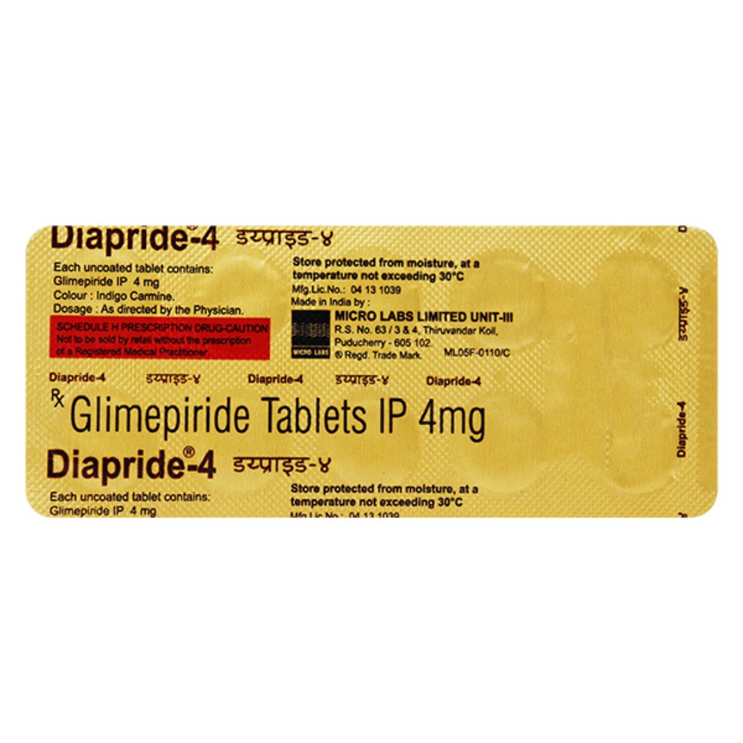 Diapride 4 Tablet - Uses, Price, Side Effects, Substitute