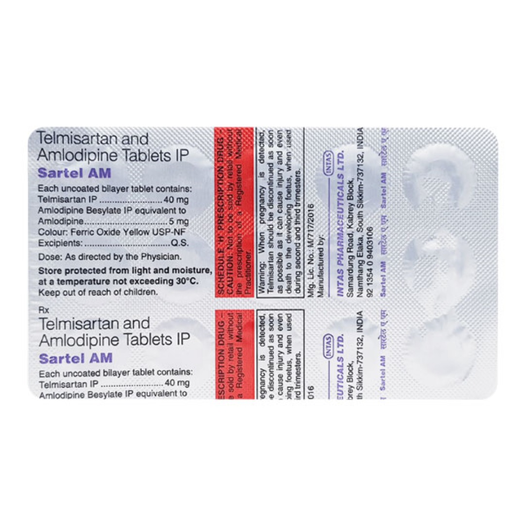 Sartel AM Tablet - Uses, Price, Side Effects, Substitute
