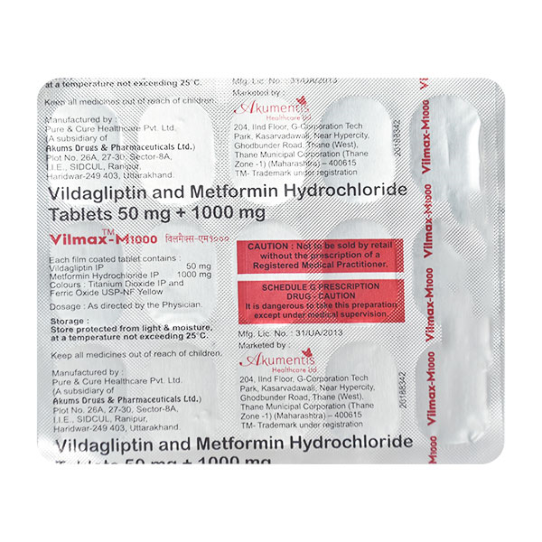 Vilmax-M 1000 Tablet - Uses, Price, Side Effects, Substitute