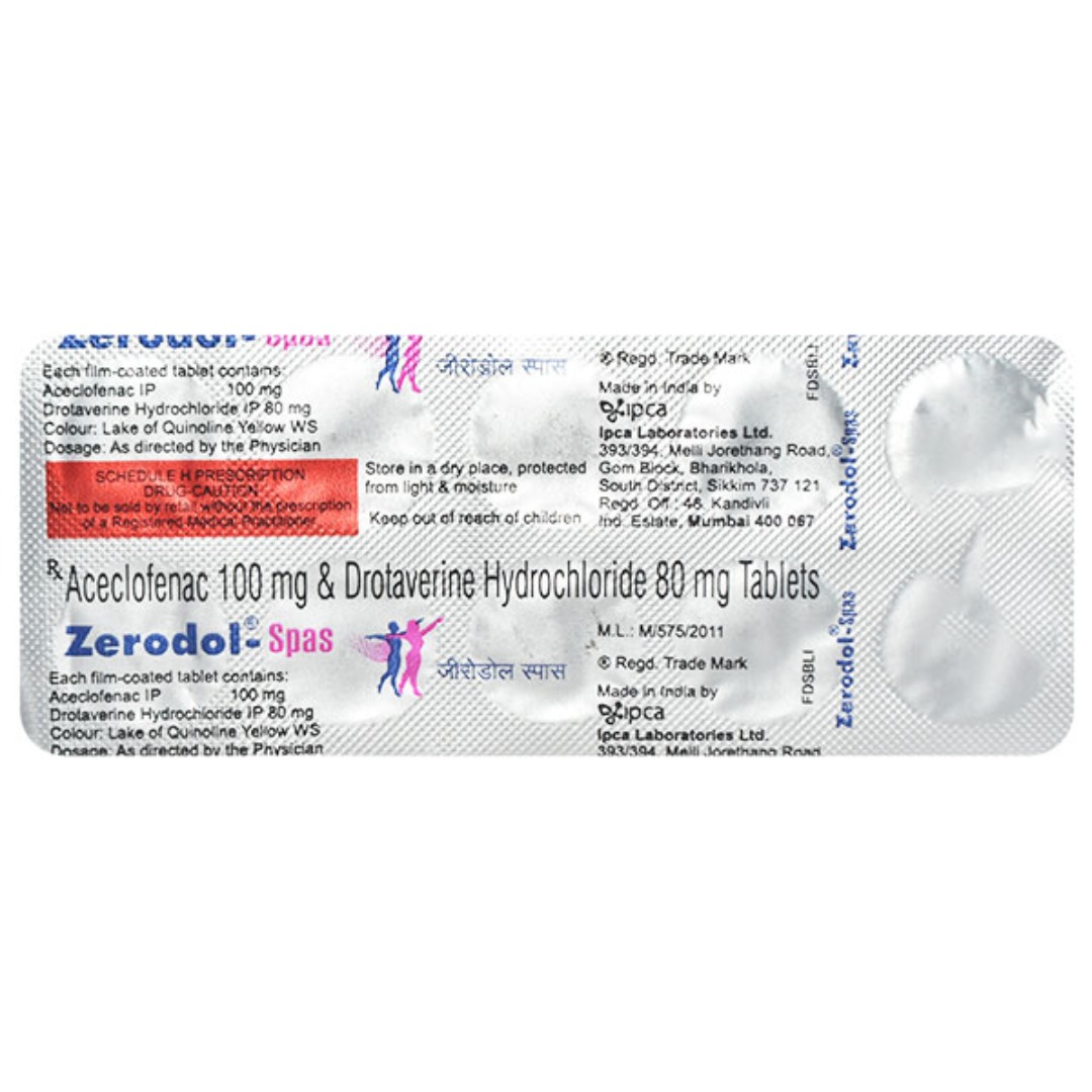 Zerodol Spas Tablet - Uses, Price, Substitute, Side Effects and Benefits