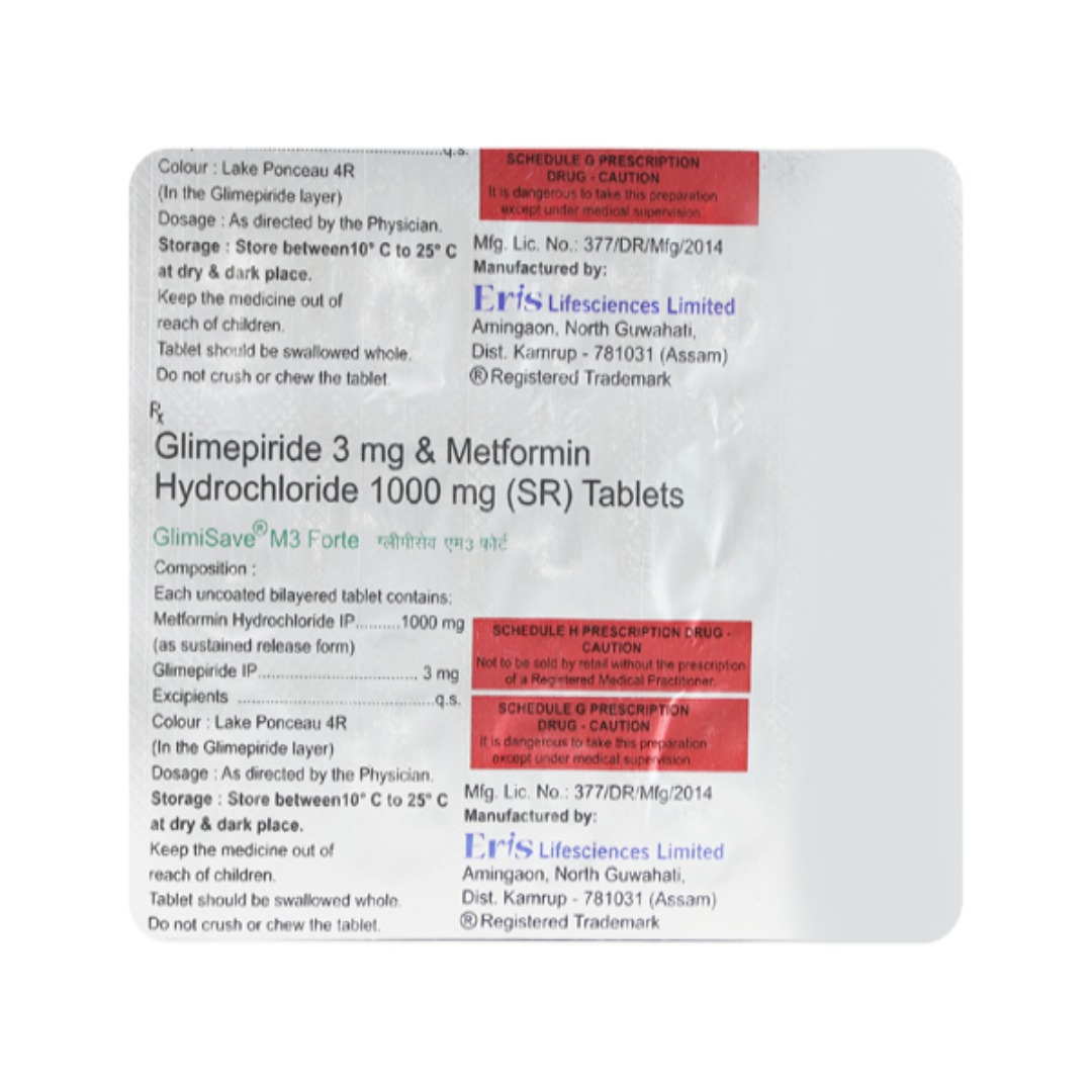 Glimisave M3 Forte Tablet PR - Uses, Price, Side Effects, Substitute