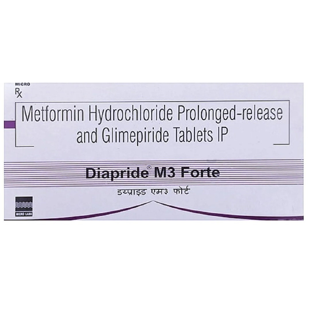 Diapride M3 Forte Tablet PR - Uses, Price, Side Effects, Substitute