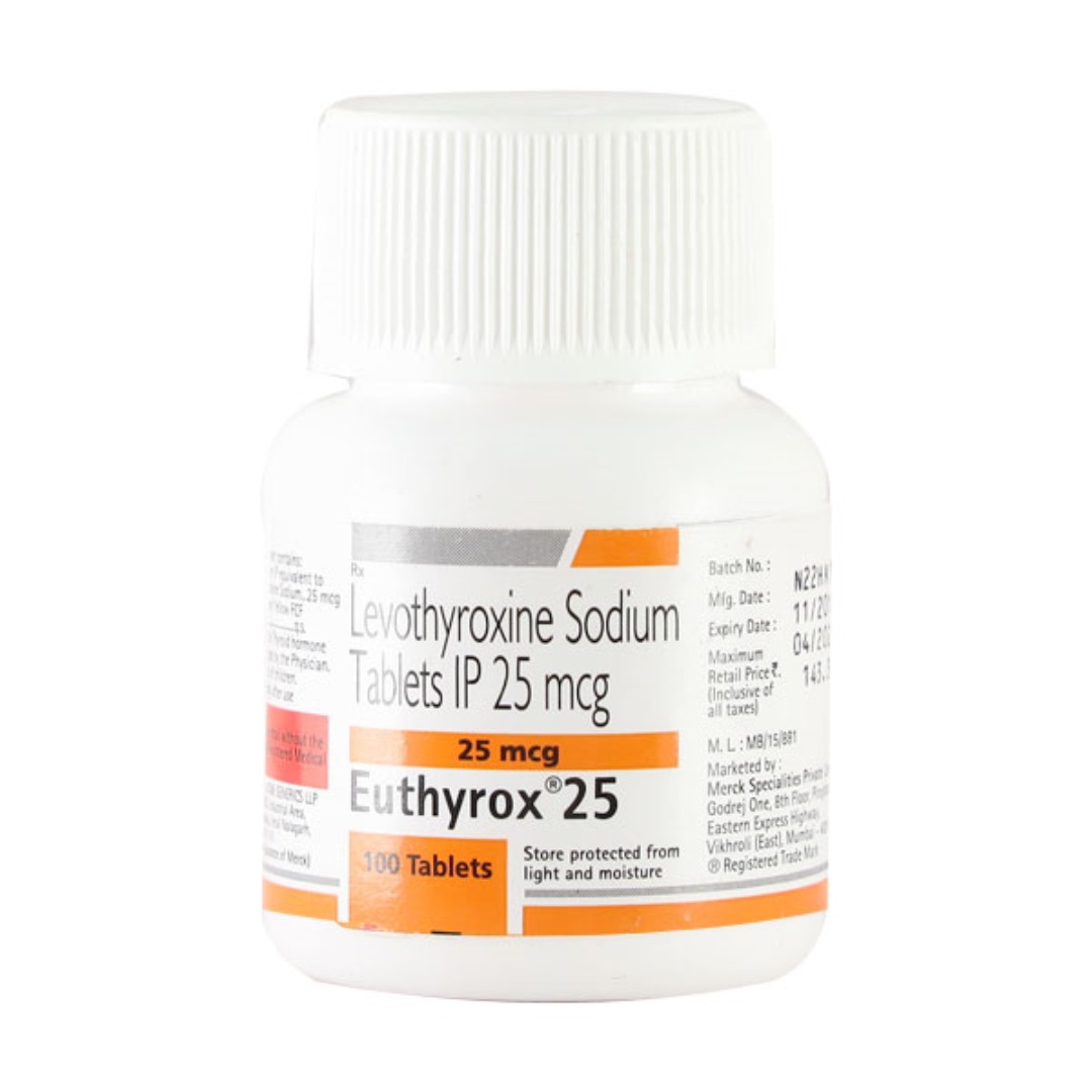 Euthyrox 25 Tablet - Uses, Price, Substitute, Side Effects and Benefits