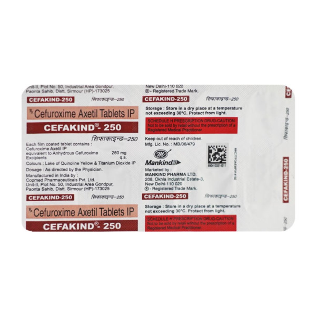 Cefakind 250 Tablet - Uses, Price, Side Effects, Substitute