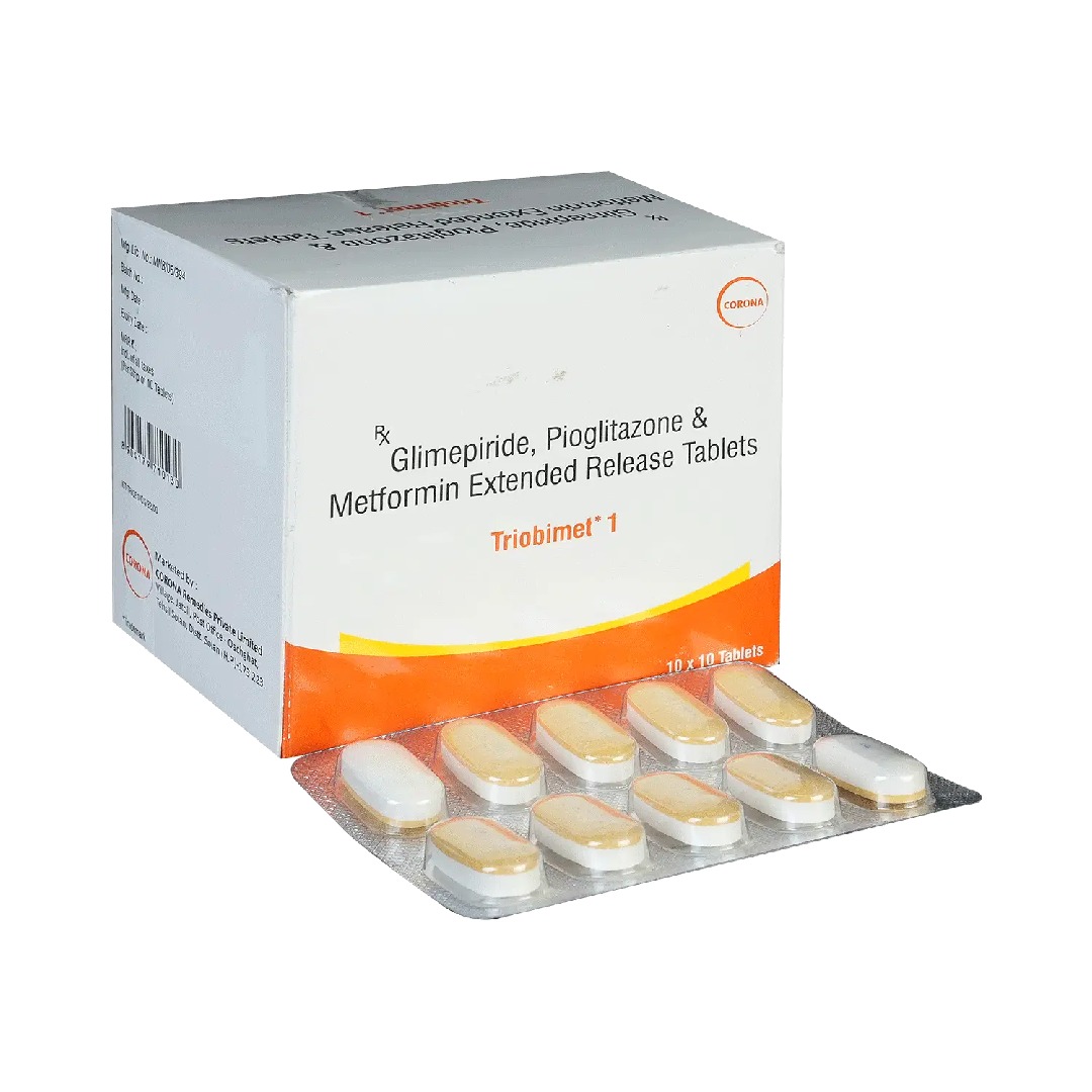Triobimet 1mg/500mg/15mg Tablet ER - Uses, Price, Side Effects, Substitute