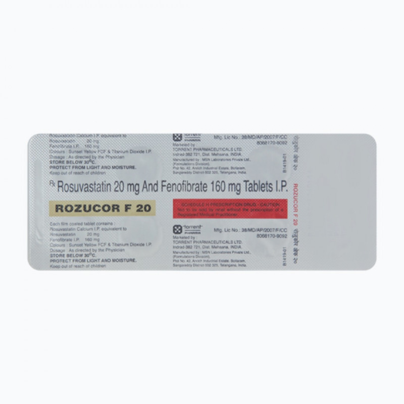 Rozucor F 20 Tablet - Uses, Price, Substitute, Side Effects and Benefits
