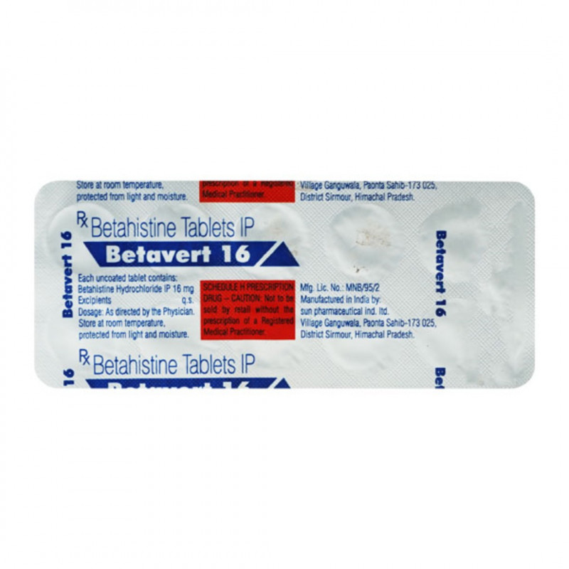 Betavert 16 Tablet - Uses, Price, Substitute, Side Effects and Benefits