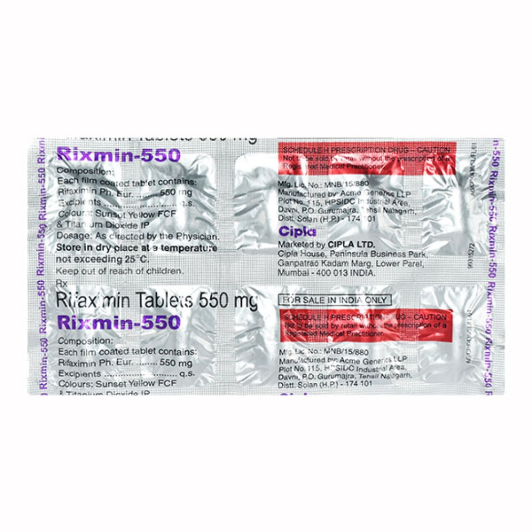 Rixmin 550 Tablet - Uses, Price, Side Effects, Substitute