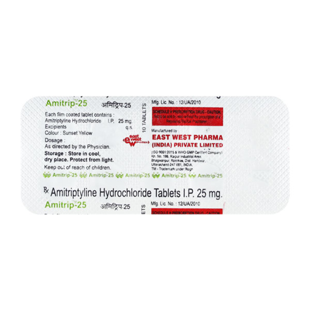 Amitrip 25mg Tablet - Uses, Price, Substitute, Side Effects and Benefits