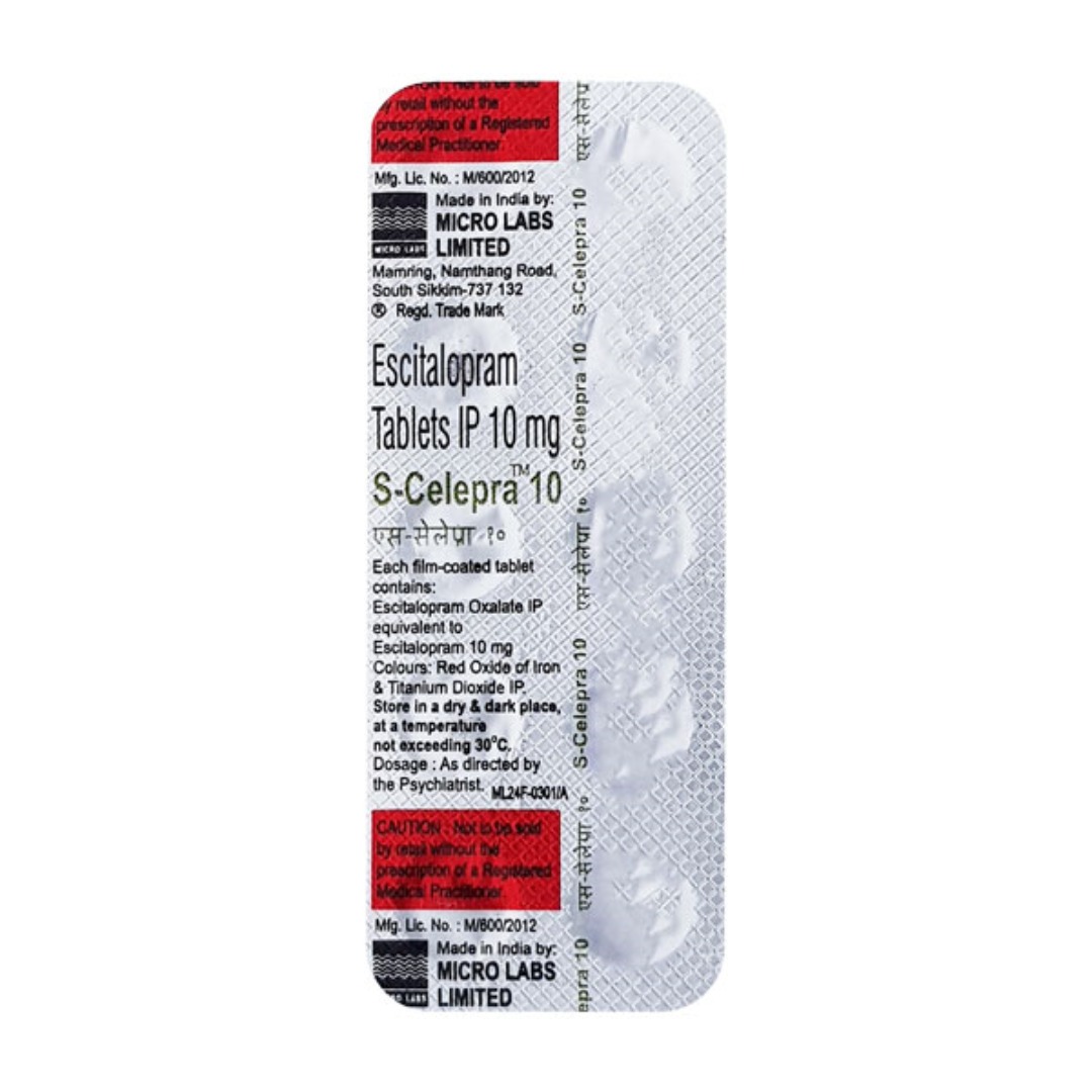 S-Celepra 10 Tablet - Uses, Price, Side Effects, Substitute
