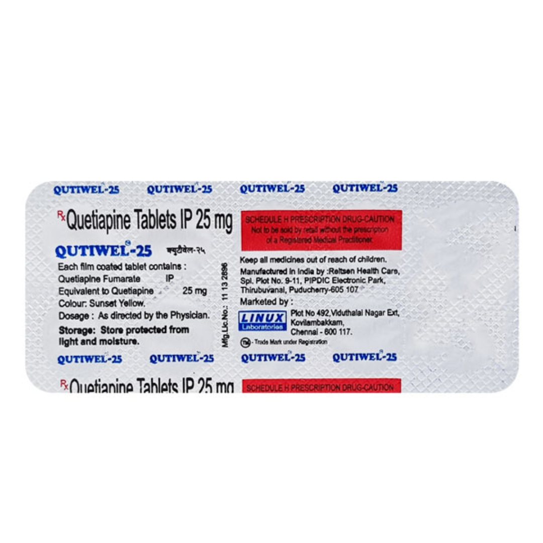 Qutiwel 25mg Tablet - Uses, Price, Side Effects, Substitute