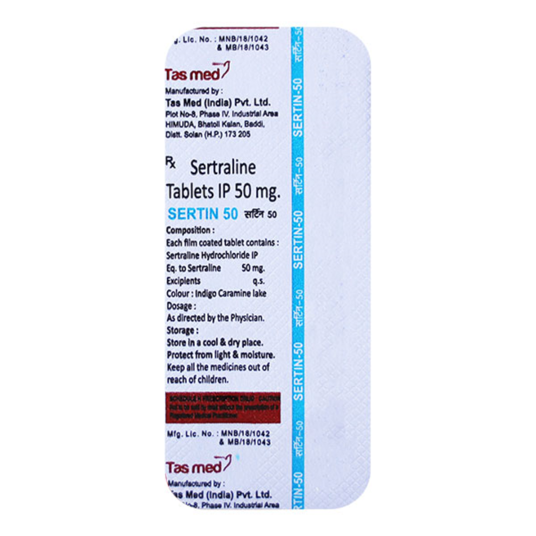 Sertin 50 Tablet - Uses, Price, Side Effects, Substitute