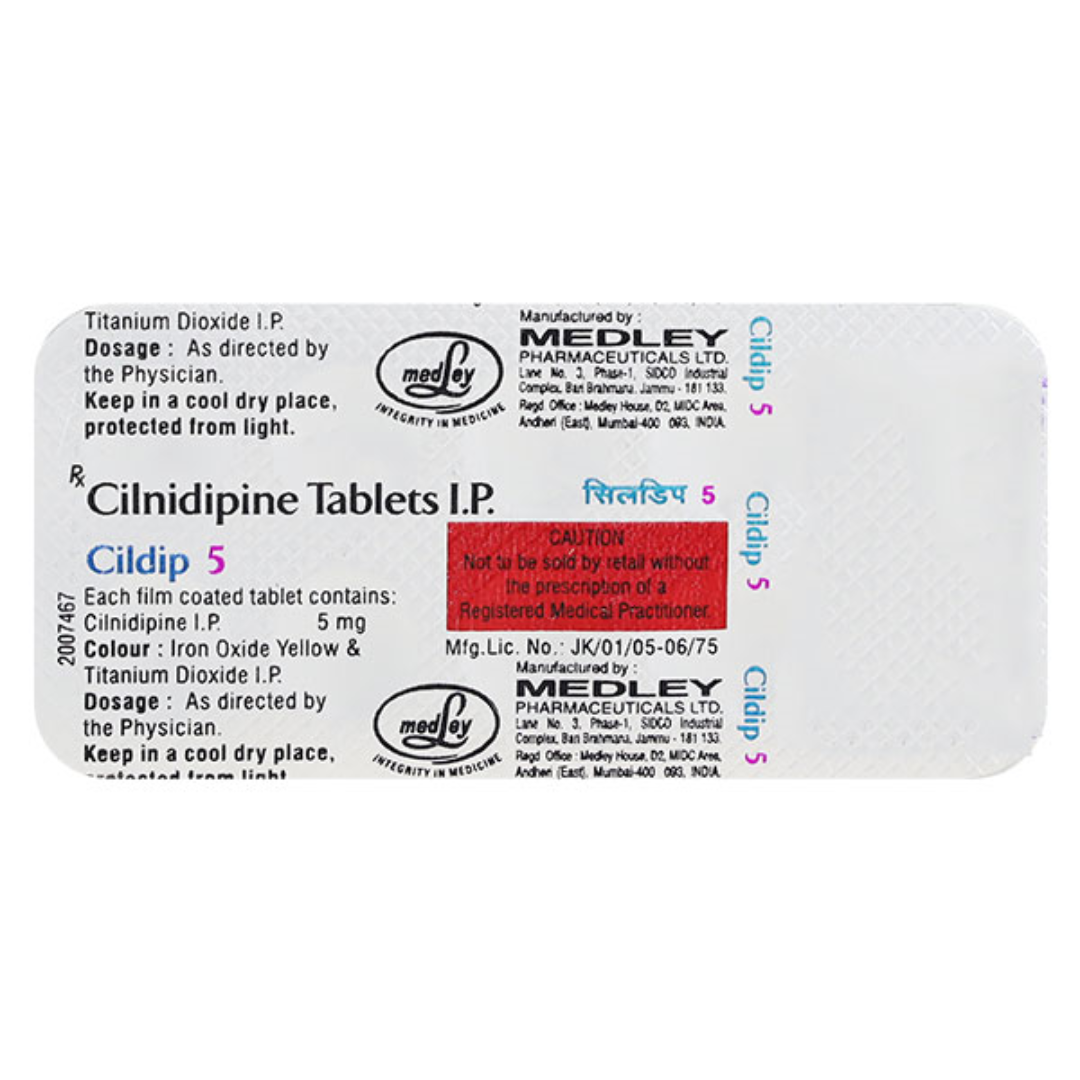 Cildip 5 Tablet - Uses, Price, Substitute, Side Effects and Benefits