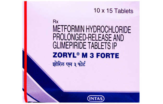 Zoryl M 3 Forte Tablet PR - Uses, Price, Side Effects, Substitute
