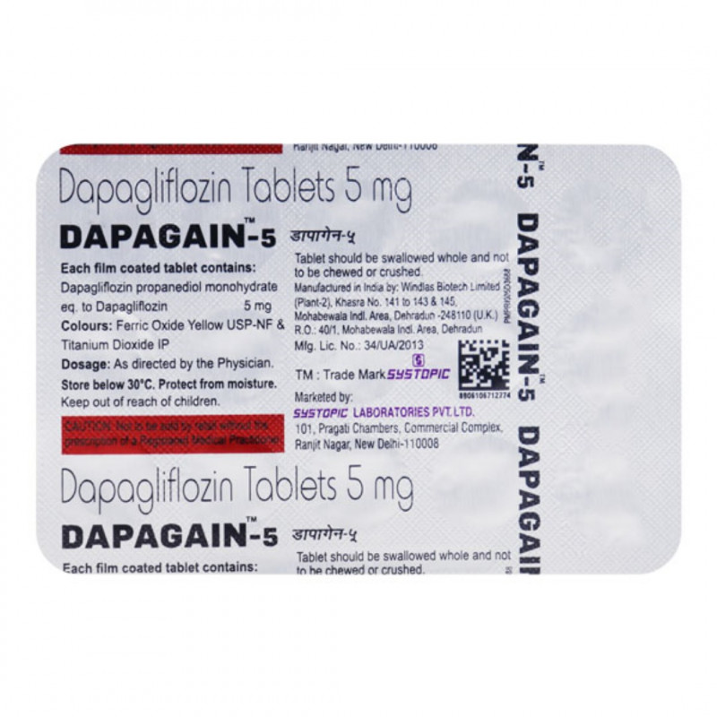 Dapagain 5mg Tablet - Uses, Price, Substitute, Side Effects and Benefits