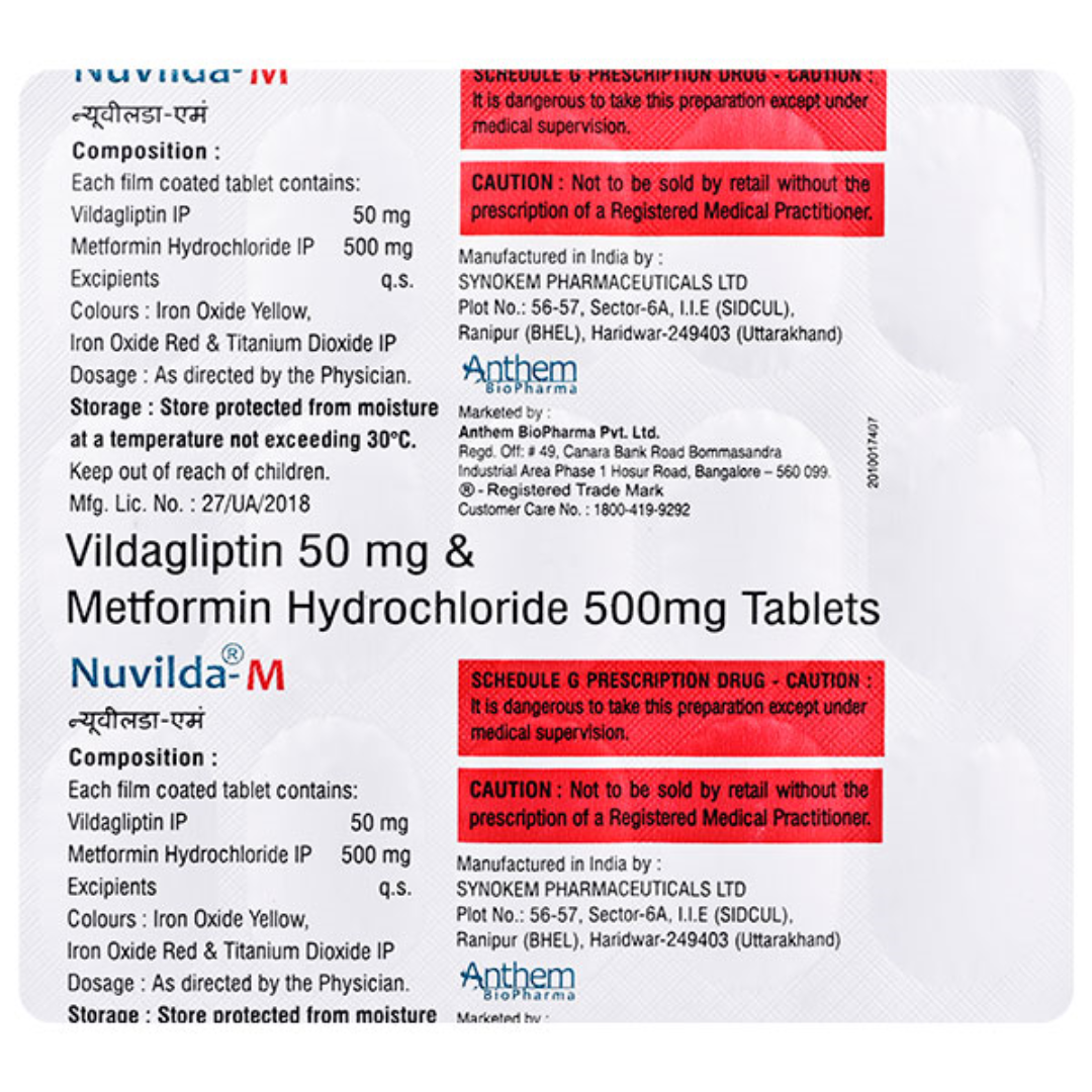 Nuvilda M 500 Tablet - Uses, Price, Side Effects, Substitute