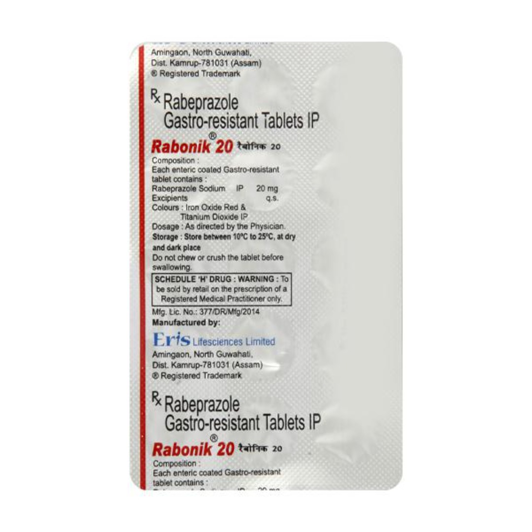 Rabonik 20 Tablet - Uses, Price, Side Effects, Substitute