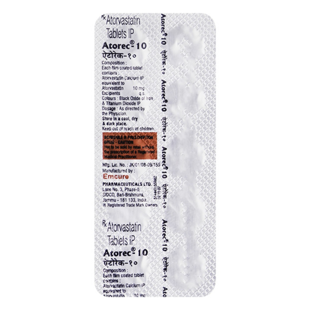 Atorec 10 Tablet - Uses, Price, Side Effects, Substitute