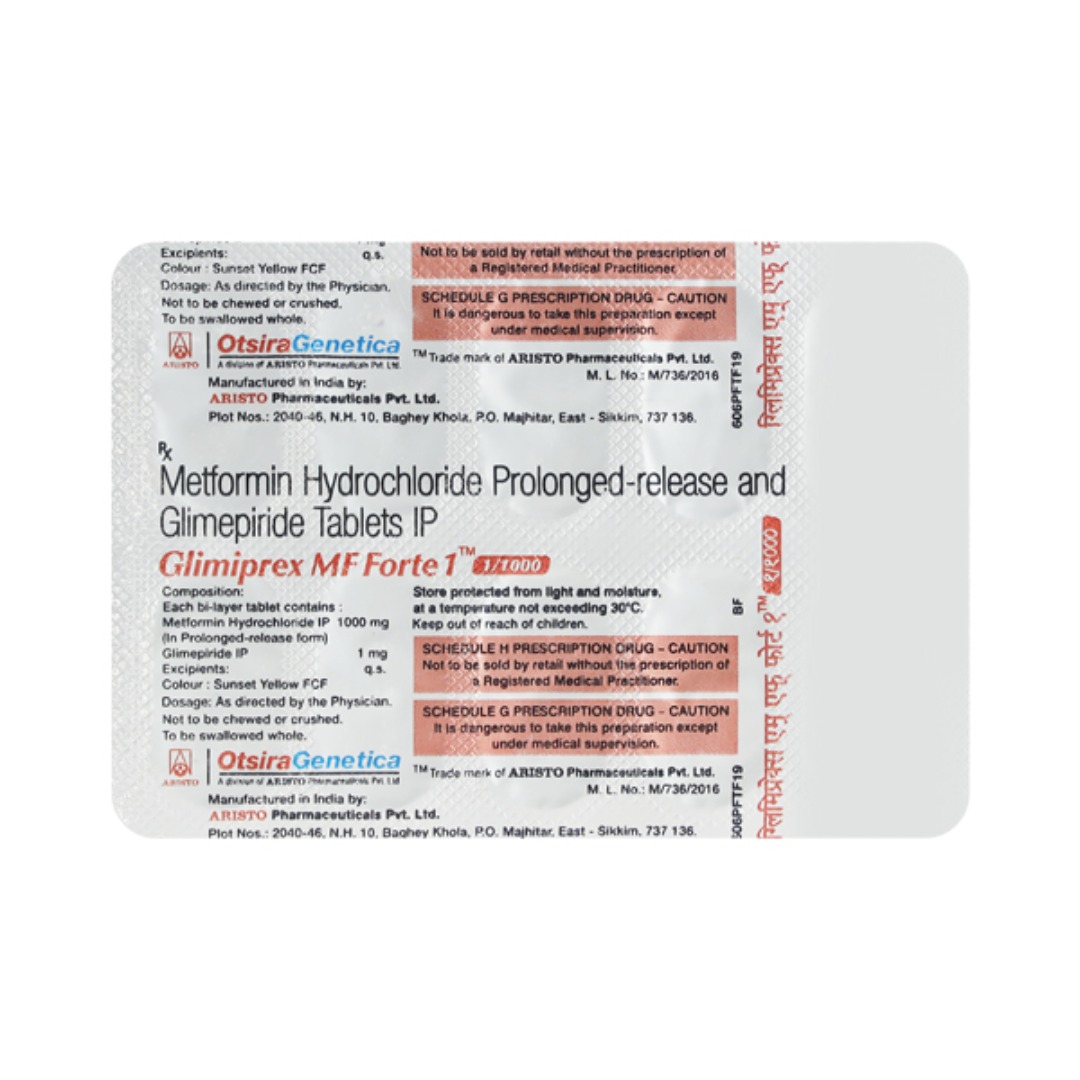 Glimiprex MF Forte 1 Tablet PR - Uses, Price, Side Effects, Substitute