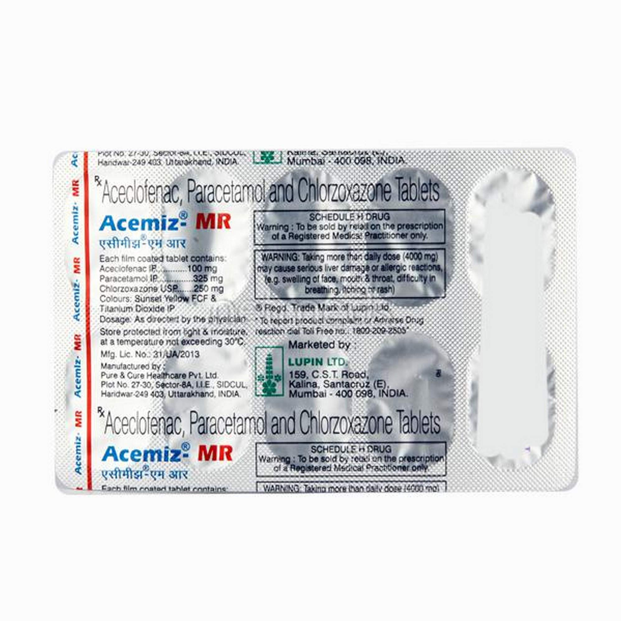 Acemiz -MR Tablet - Uses, Price, Substitute, Side Effects and Benefits