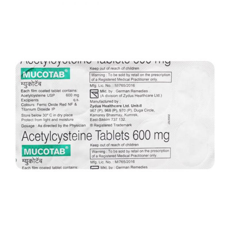 Mucotab AB 100mg/600mg Tablet - Uses, Price, Substitute, Side Effects ...