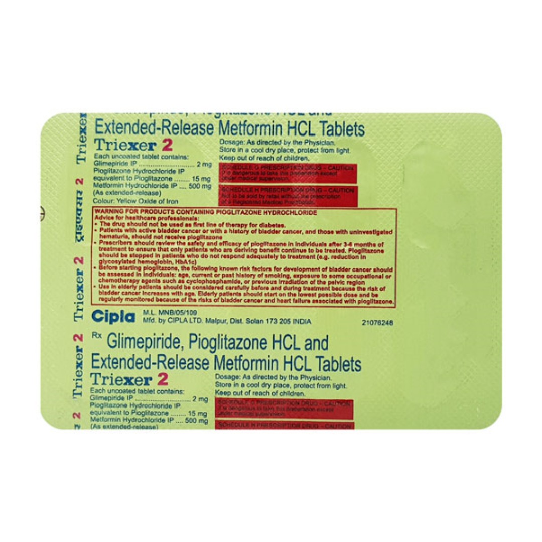 Triexer 2 Tablet ER - Uses, Price, Side Effects, Substitute