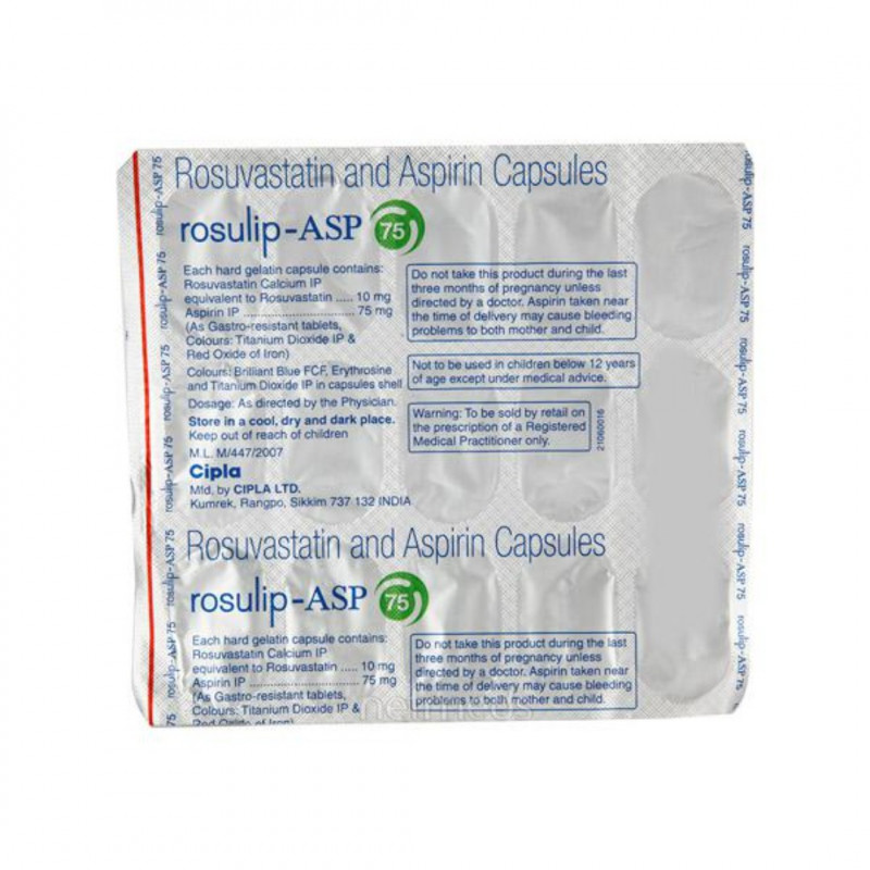 Rosulip-ASP 75 Capsule - Uses, Price, Substitute, Side Effects and Benefits