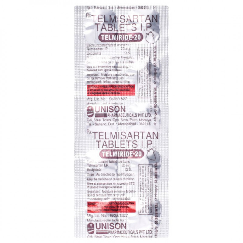 Telmiride 20mg Tablet - Uses, Price, Substitute, Side Effects and Benefits