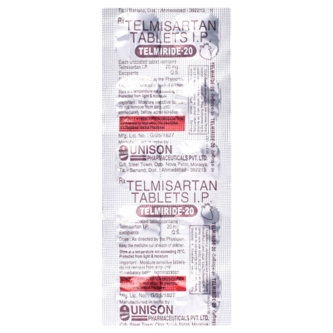 Telmiride 20mg Tablet - Uses, Price, Side Effects, Substitute