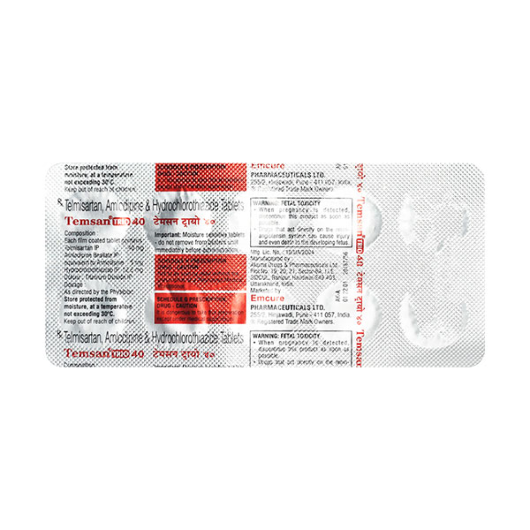 Temsan Trio 40 Tablet - Uses, Price, Side Effects, Substitute