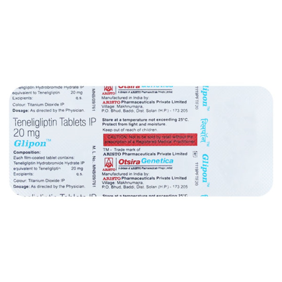 Glipon 20mg Tablet - Uses, Price, Side Effects, Substitute