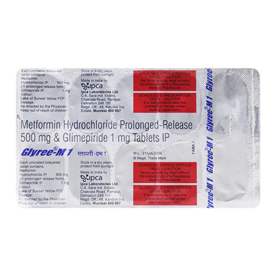 Glyree-M 1 Tablet PR - Uses, Price, Side Effects, Substitute