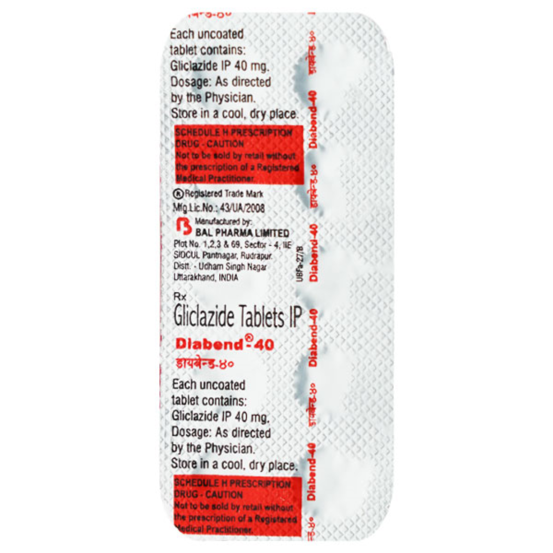 Diabend 40 Tablet - Uses, Price, Side Effects, Substitute