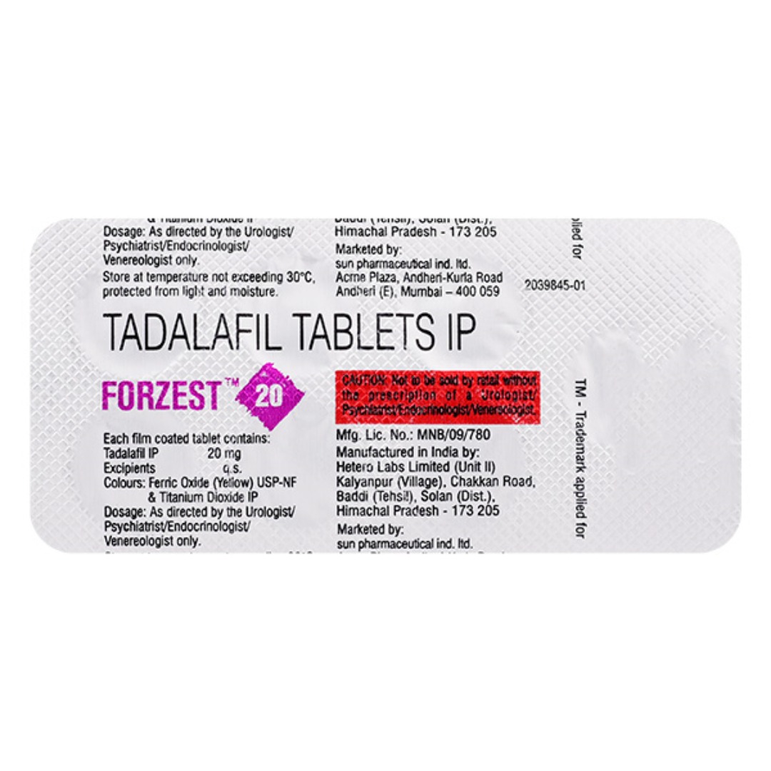 Forzest 20 Tablet - Uses, Price, Substitute, Side Effects and Benefits