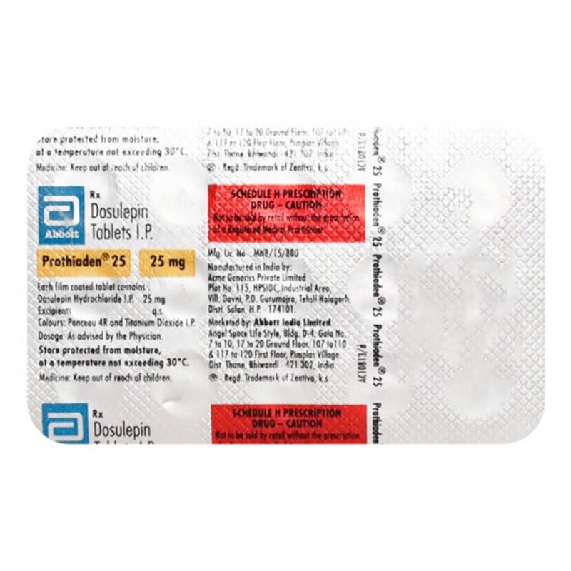 Prothiaden 25 Tablet - Uses, Price, Substitute, Side Effects and Benefits