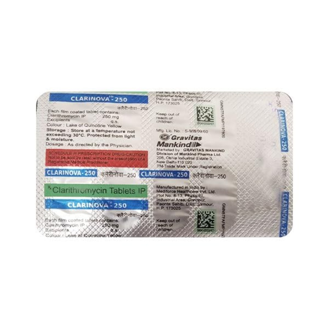 Clarinova 250 Tablet - Uses, Price, Side Effects, Substitute