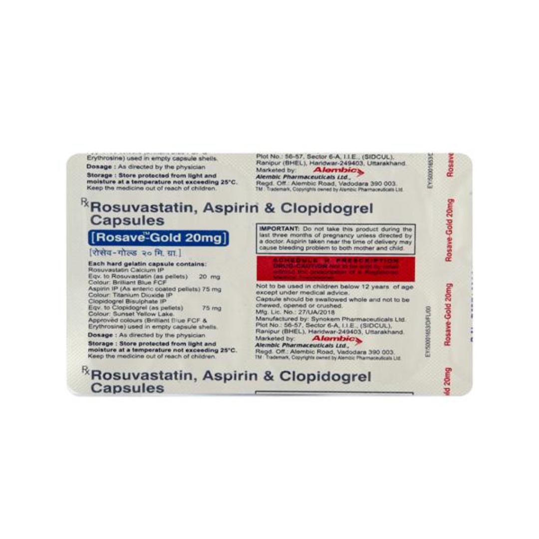 Rosave-Gold 20mg Capsule - Uses, Price, Side Effects, Substitute