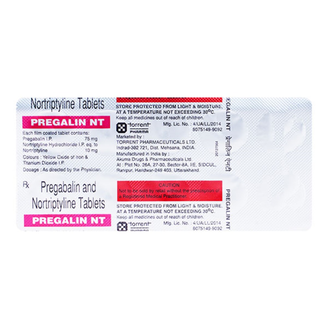 Pregalin NT 75mg/10mg Tablet - Uses, Price, Side Effects, Substitute