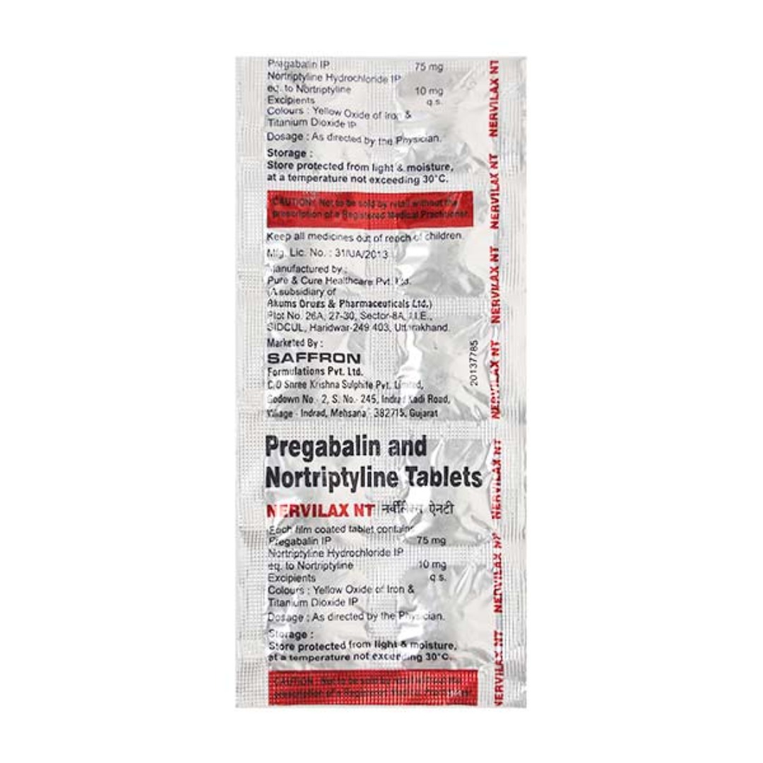 Nervilax NT 75mg/10mg Tablet - Uses, Price, Side Effects, Substitute