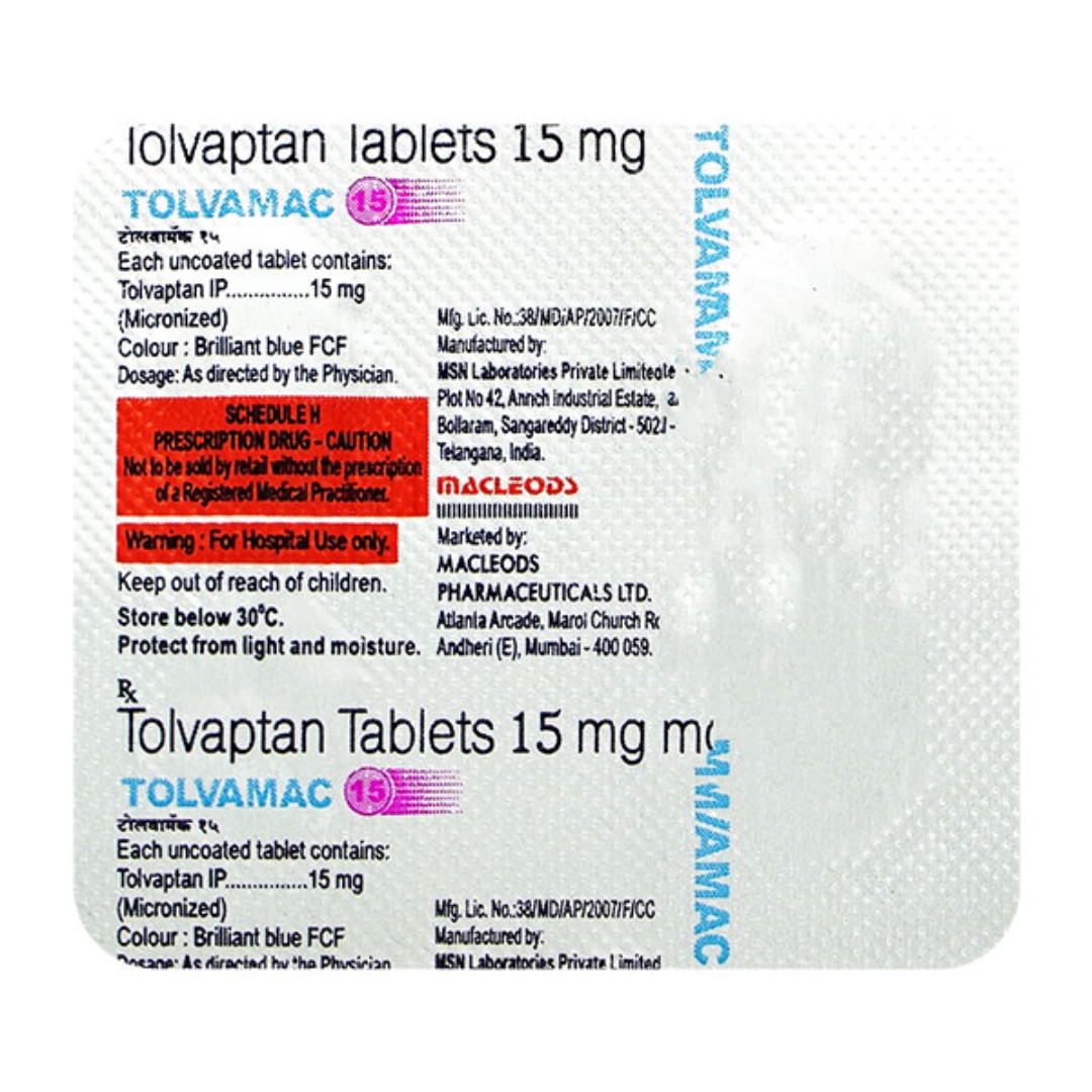 Tolvamac 15mg Tablet - Uses, Price, Side Effects, Substitute