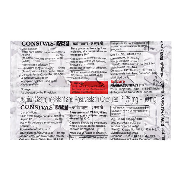 Consivas-Asp Capsule - Uses, Price, Side Effects, Substitute