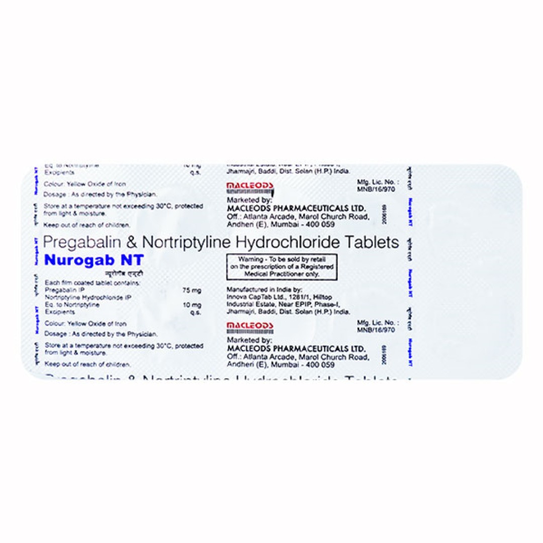 Nugab NT 75mg/10mg Tablet - Uses, Price, Side Effects, Substitute